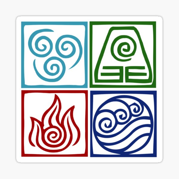 "Bending Symbols Avatar: The Last Airbender" Sticker for Sale by ...