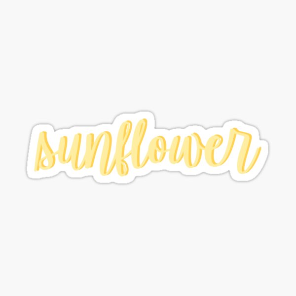 "Sunflower (cursive)" Sticker by erinshammo27 | Redbubble