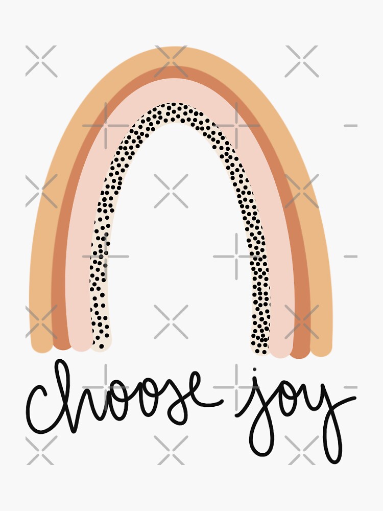 "orange:pink:polka dot choose joy rainbow " Sticker by mlloydlettering ...