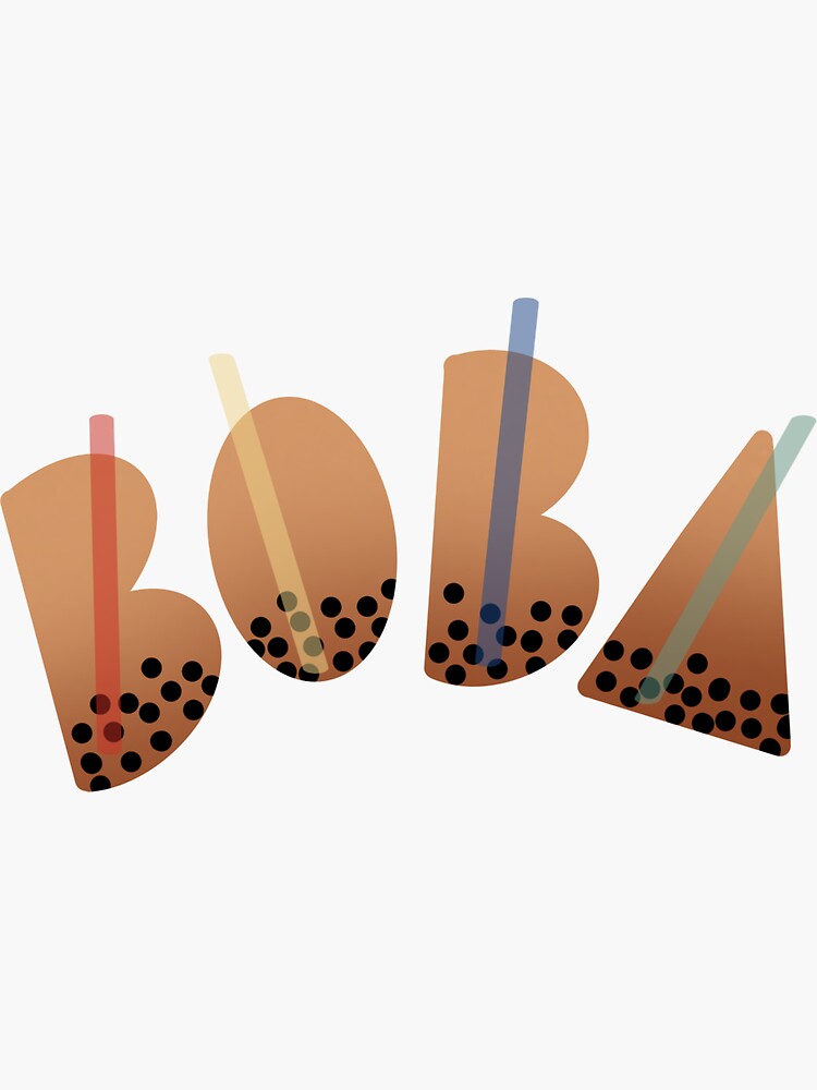 "Boba Word Art" Sticker for Sale by avaye | Redbubble