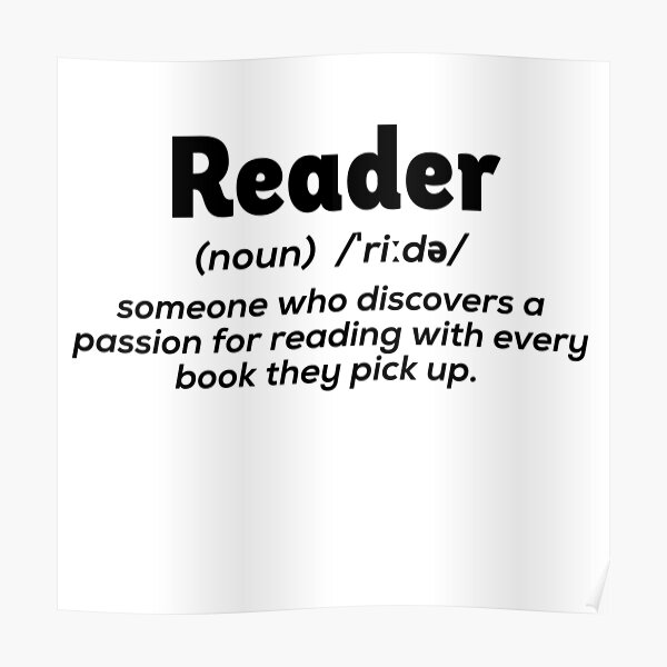"Reader Definition" Poster for Sale by bumperapparels | Redbubble