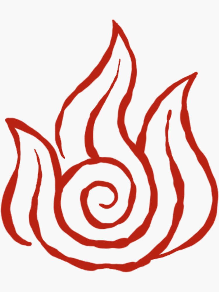 "Fire nation symbol" Sticker for Sale by doodlesbytoni | Redbubble