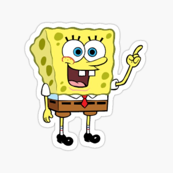 "SpongeBob Pointing Finger" Sticker for Sale by designsbylaila | Redbubble