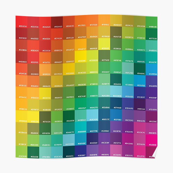 "Rainbow Hex Colors" Poster for Sale by jojo983 | Redbubble