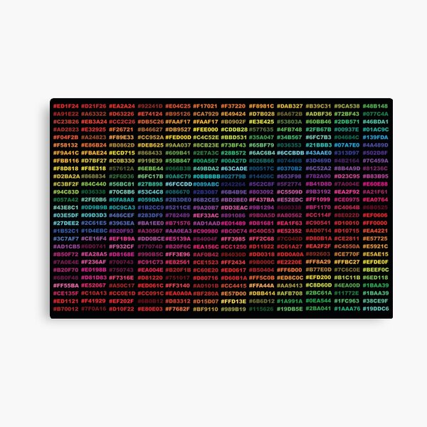 Hex Codes Canvas Prints | Redbubble