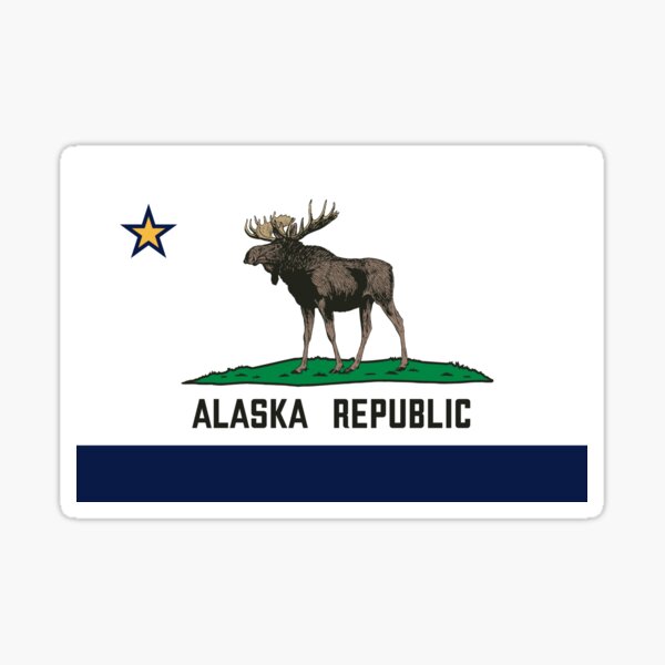 "Alaska Republic - Moose" Sticker for Sale by StateFlags | Redbubble