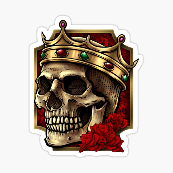 "Skull With Crown - Dead King" Sticker by anziehend | Redbubble