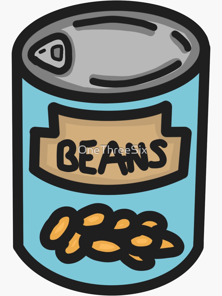 "Baked Beans Can " Sticker for Sale by OneThreeSix | Redbubble