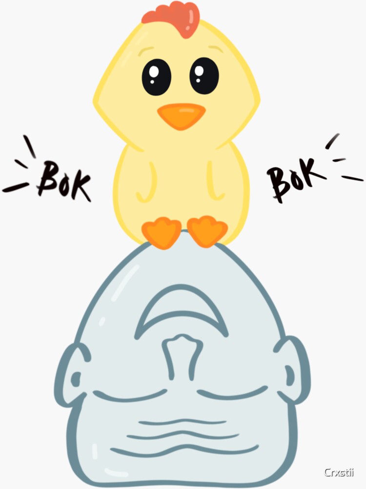 "Baby Chick On an Egghead" Sticker by Crxstii | Redbubble