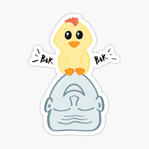 "Baby Chick On an Egghead" Sticker by Crxstii | Redbubble