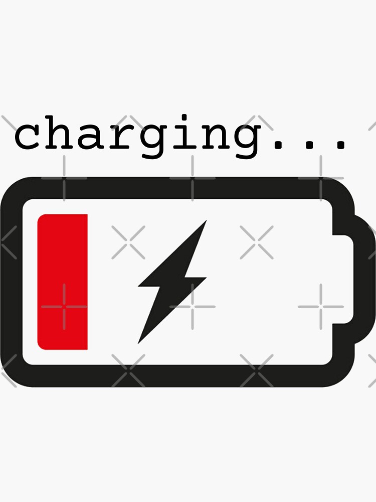 "Charging Battery" Sticker for Sale by creativearts999 | Redbubble