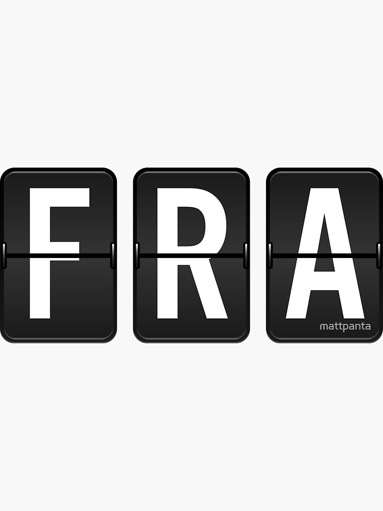 "FRA- Frankfurt airport code" Sticker by mattpanta | Redbubble