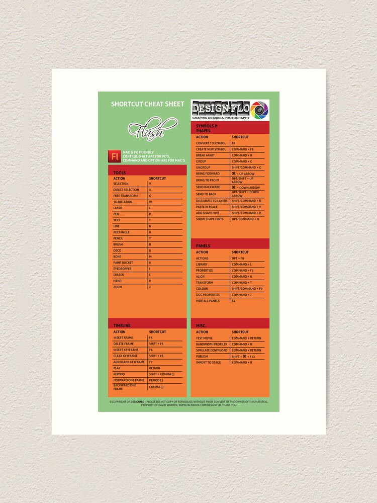 "Adobe Flash Cheat Sheet Guide" Art Print by david261272 | Redbubble