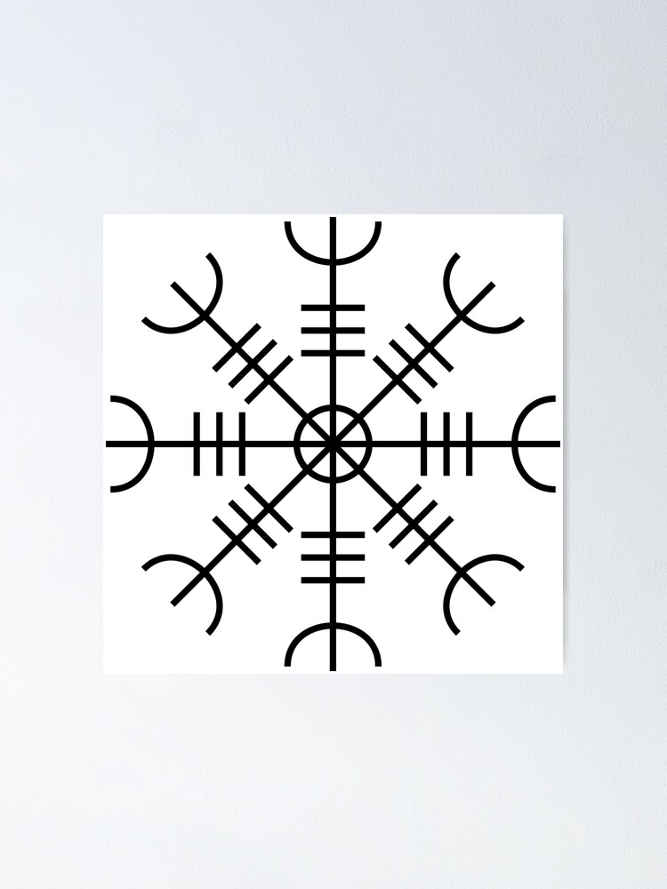 Aegishjalmur Helm Of Awe Nordic Viking Symbol Poster By
