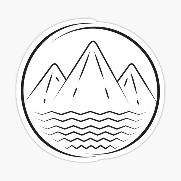 "Mountain & wave" Sticker for Sale by Fafl-Studio | Redbubble