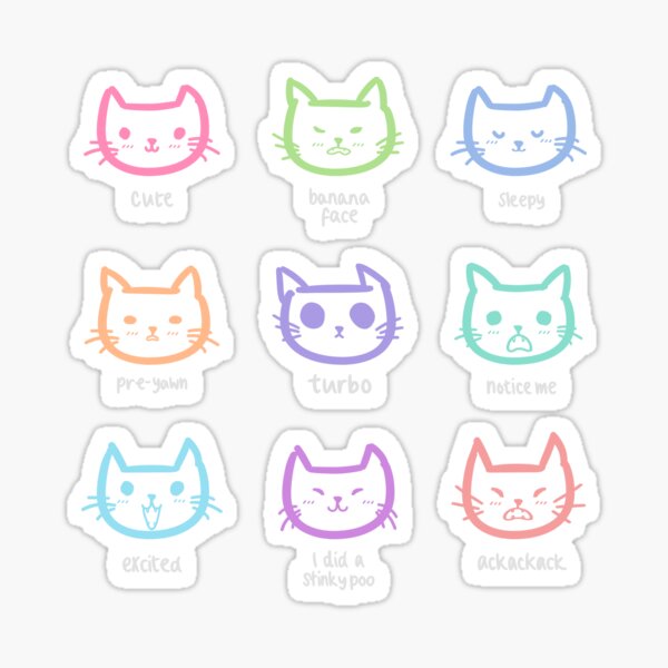 "Silly, Cute Cats! owo" Sticker by conniekidd | Redbubble