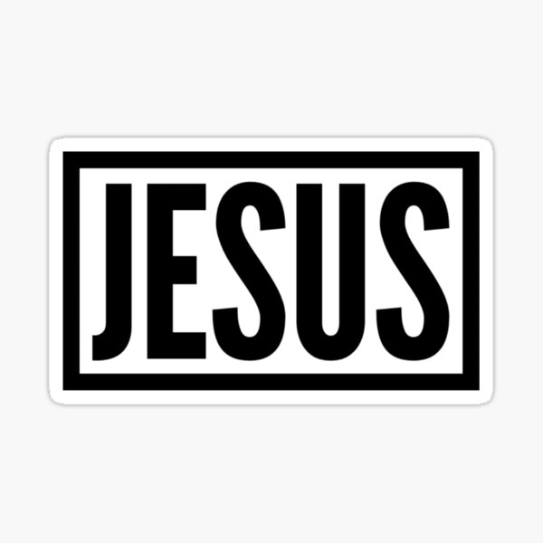 "Jesus in White Bold Letters Inside The Box" Sticker by bugtalk | Redbubble