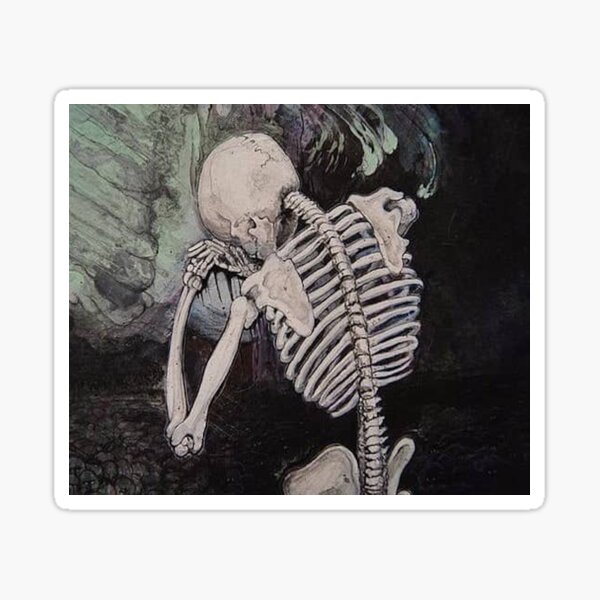 "The Sadness of a Skeleton" Sticker for Sale by Irator | Redbubble