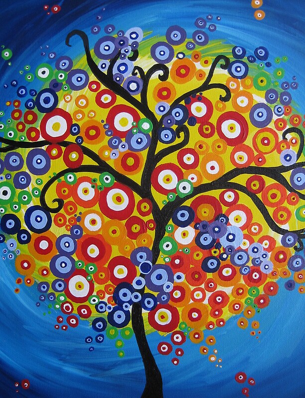 "rainbow tree - vertical" by cathyjacobs | Redbubble