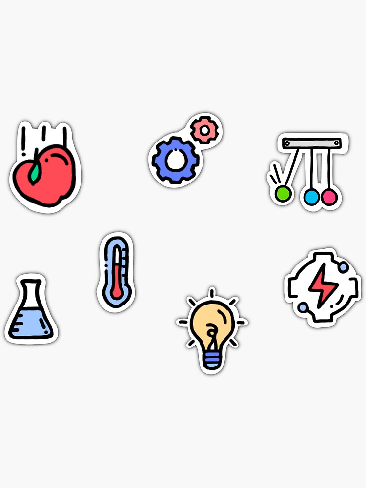 "Physics 7 Sticker Set" Sticker for Sale by alliemccormick | Redbubble