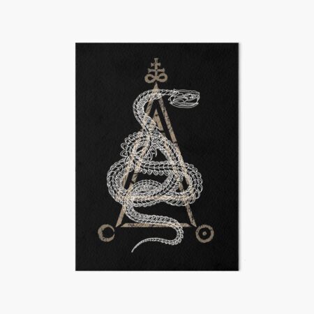 "Occult serpent skeleton illustration with alchemy symbols" Art Board ...