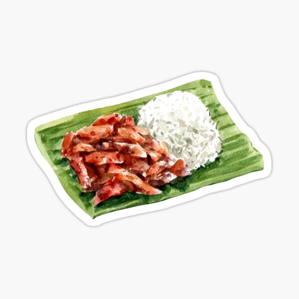 "Asian Curry Banana Leaf Rice" Sticker for Sale by Alicia C | Redbubble