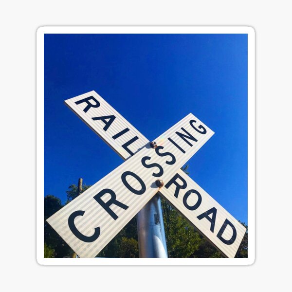 "Railroad Crossing" Sticker for Sale by AMAPhotography | Redbubble