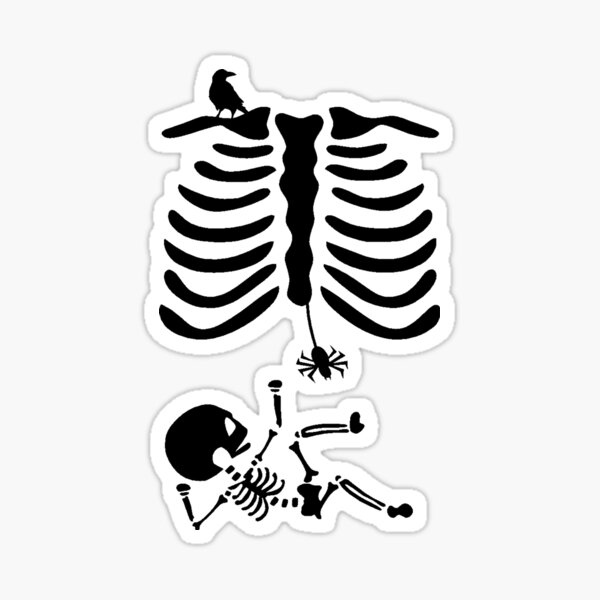 "Maternity Halloween Skeleton with Baby Skeleton " Sticker for Sale by ...