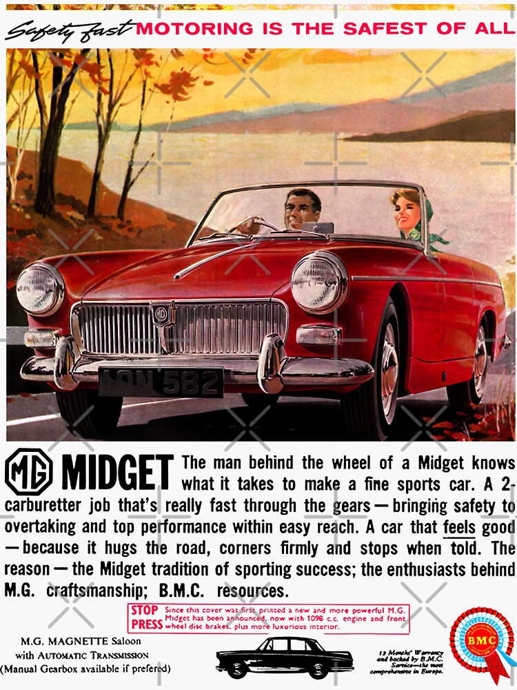 "MG MIDGET" Sticker by ThrowbackM2 | Redbubble