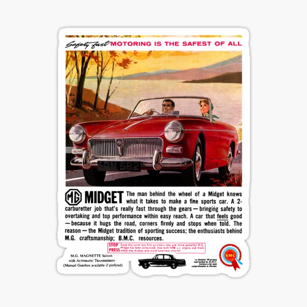 "MG MIDGET" Sticker by ThrowbackM2 | Redbubble
