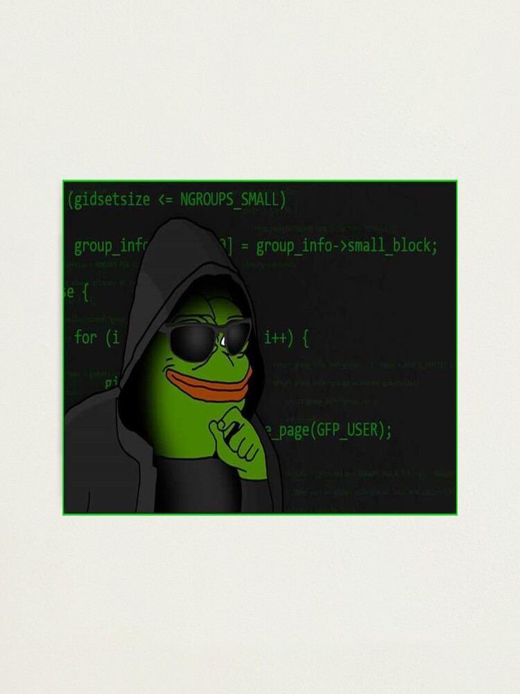 "Hacker Pepe" Photographic Print for Sale by All-About-Meme | Redbubble