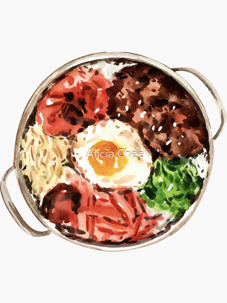"Korean Beef Bulgogi Bibimbap" Sticker for Sale by NiftyTrinket | Redbubble