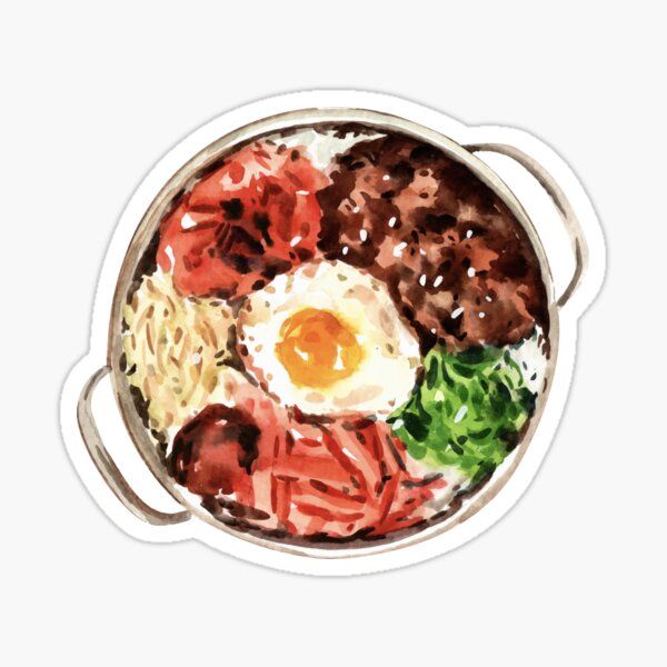 "Korean Beef Bulgogi Bibimbap" Sticker for Sale by NiftyTrinket | Redbubble