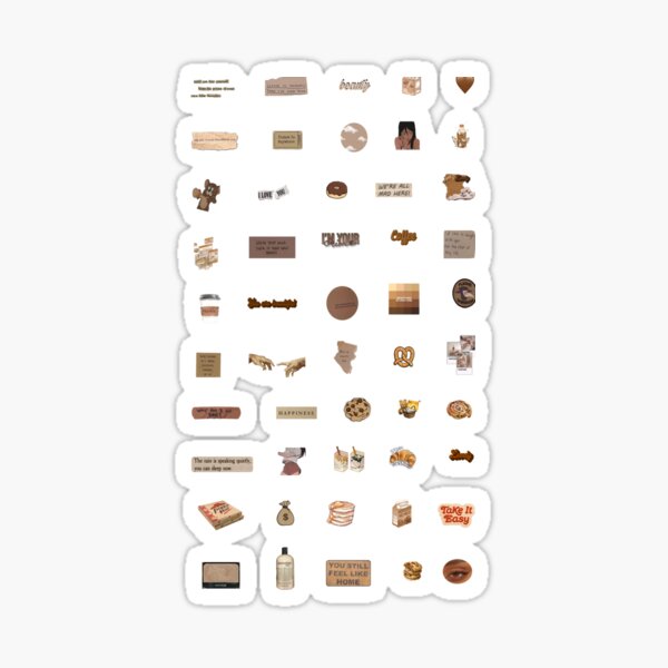 "Brown Aesthetic Laptop Sticker Pack Of 50 " Sticker by rojx2 | Redbubble