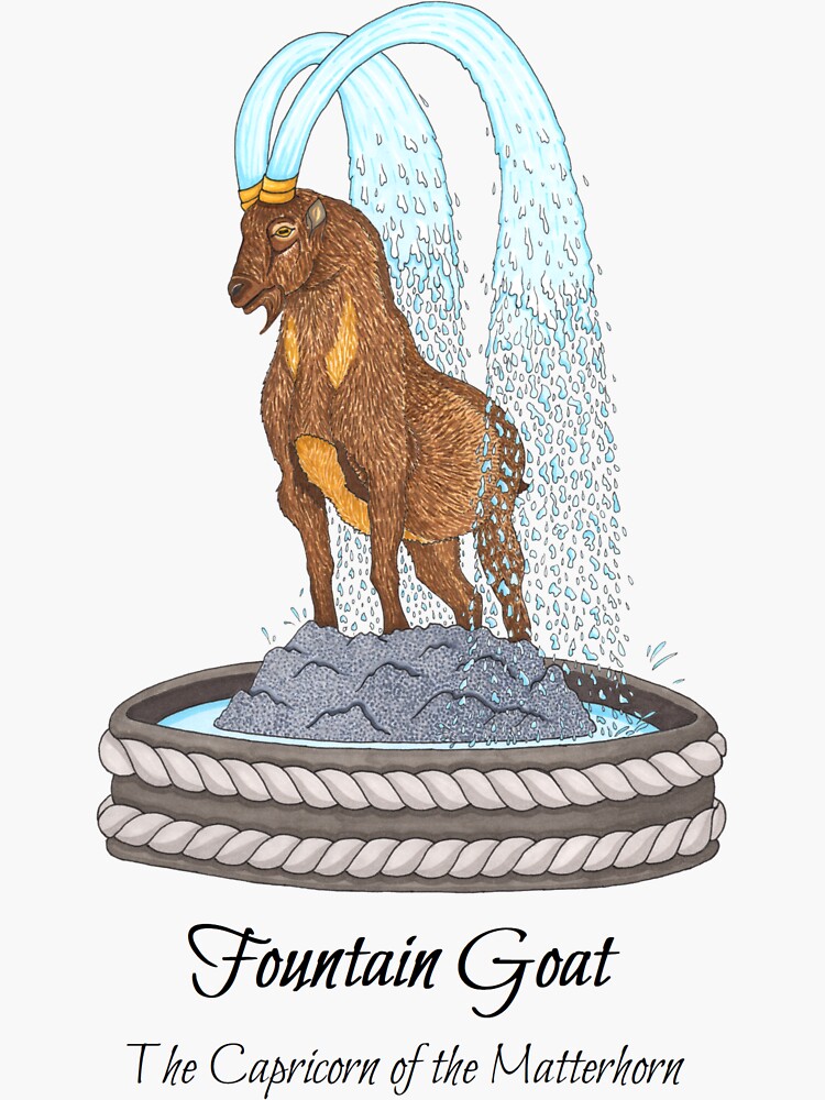 "Fountain Goat" Sticker by IdolScribblings | Redbubble