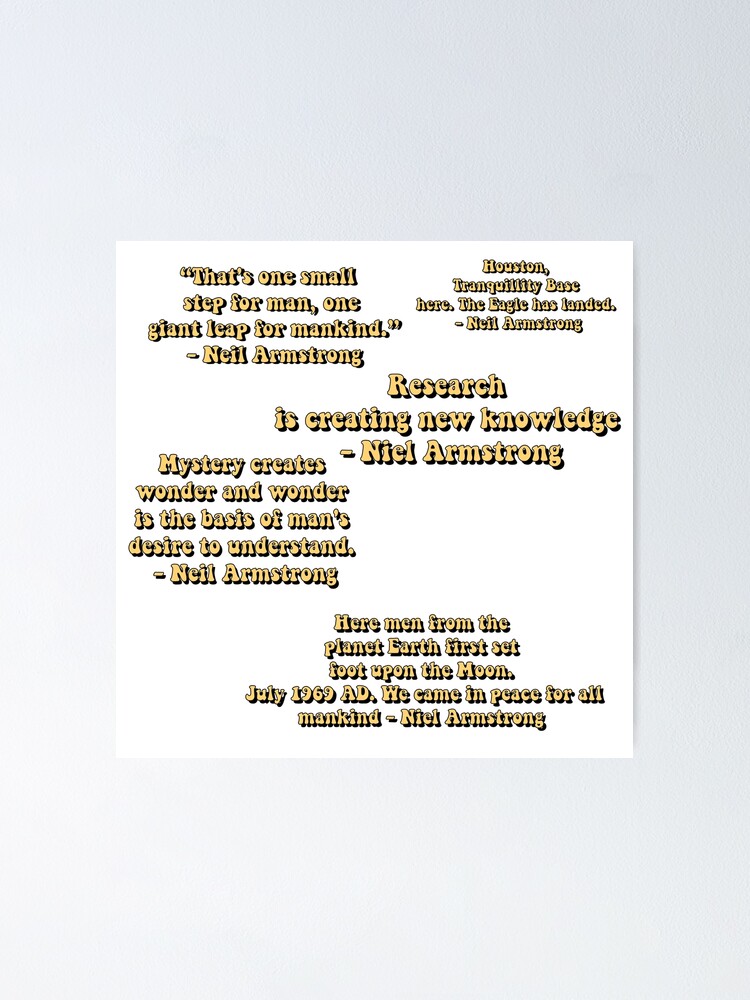 "Neil Armstrong Quote Stickers" Poster by vezza132 | Redbubble