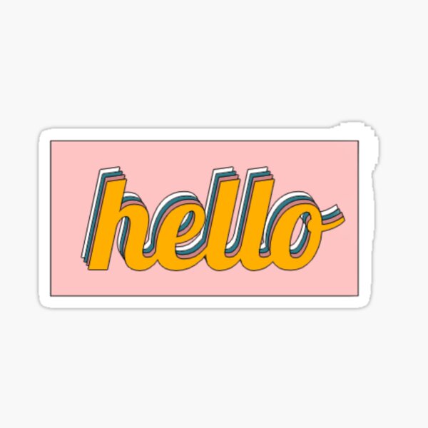 "cute font "hello"" Sticker for Sale by WinnieBraun | Redbubble