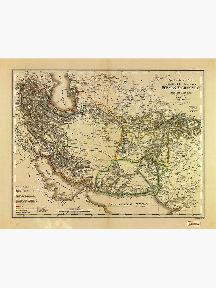 "Iran, Afghanistan & Pakistan Map (1846)" Poster for Sale by allhistory ...