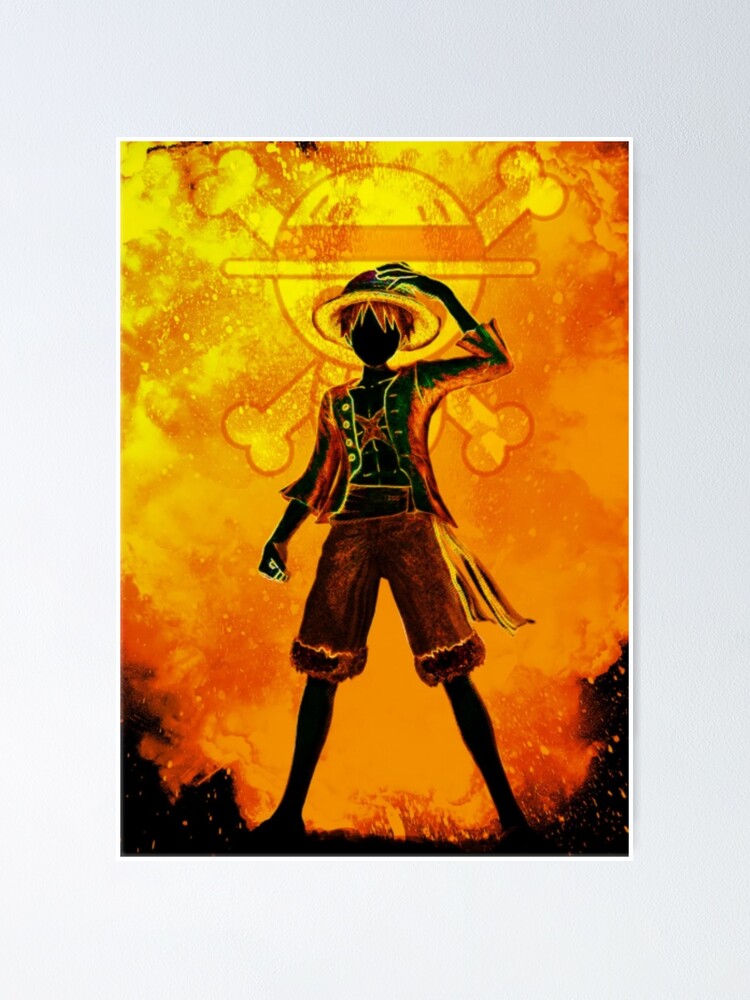 "One Piece - Luffy (Orange)" Poster by ProjectBlackout | Redbubble