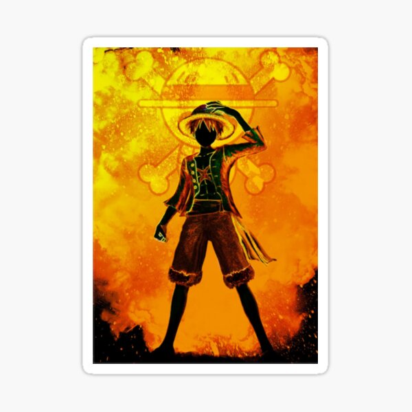 "One Piece - Luffy (Orange)" Sticker for Sale by ProjectBlackout ...