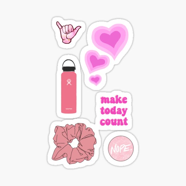 "Pink sticker pack" Sticker for Sale by -Fizzle- | Redbubble