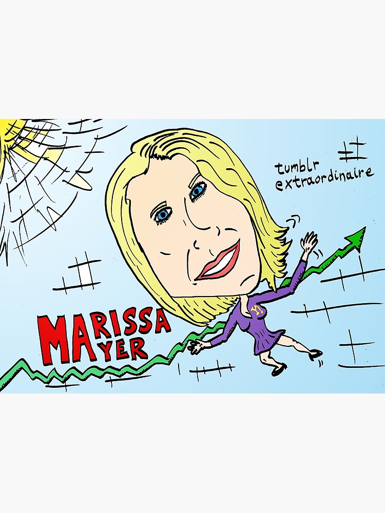 "tumblr owned by Yahoo Marissa Mayer cartoon" Framed Art Print for Sale ...