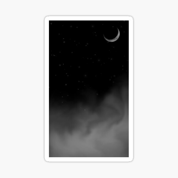 "Smoky Night Moon " Sticker by dazzling-heaven | Redbubble