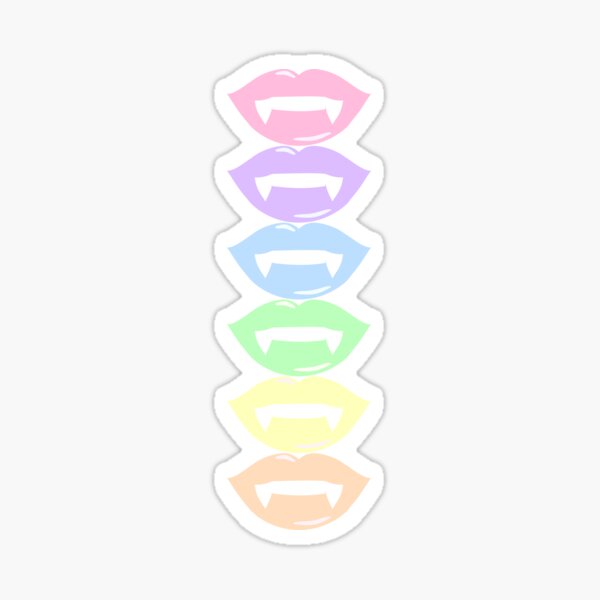 "Pastel Rainbow Vampire Lips - Vertical" Sticker for Sale by Vexic929 ...