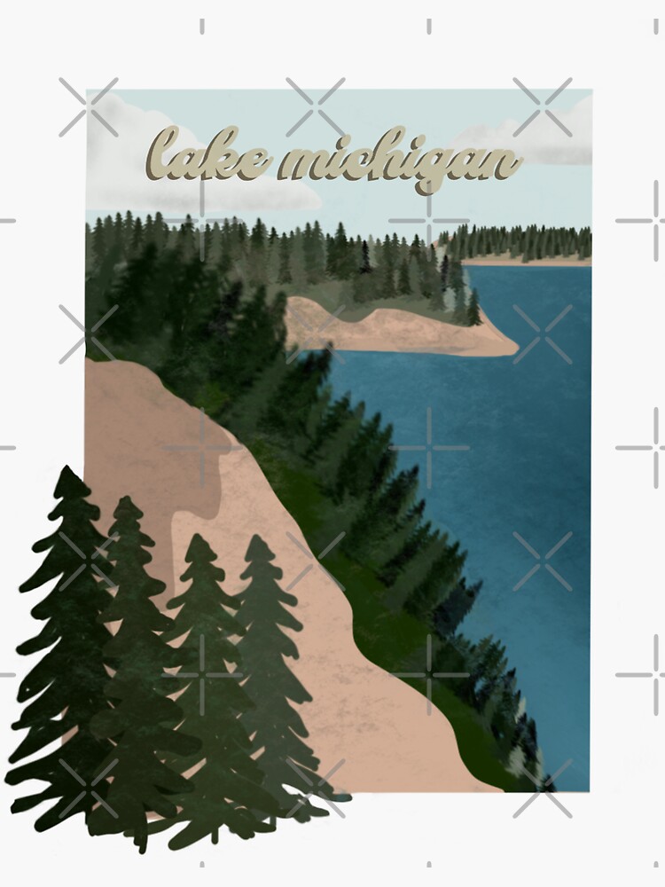 "lake michigan" Sticker for Sale by lavender-skyes | Redbubble
