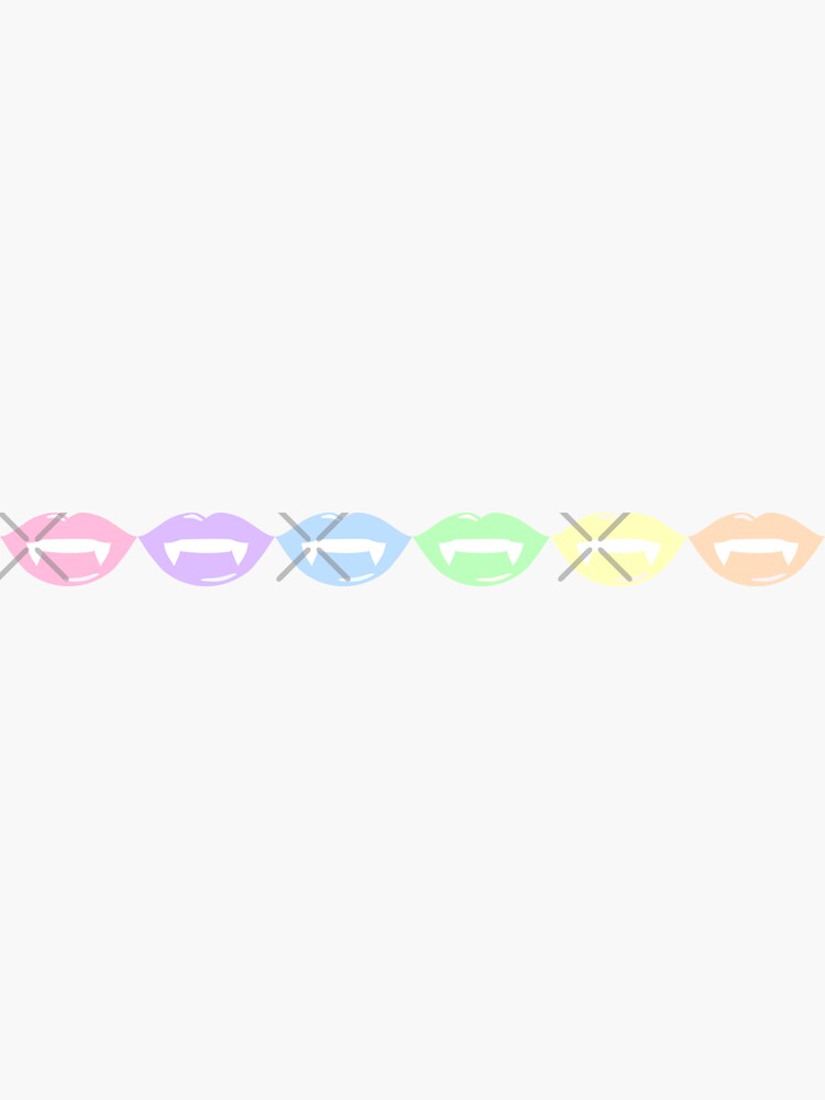 "Pastel Rainbow Vampire Lips - Horizontal" Sticker for Sale by Vexic929 ...