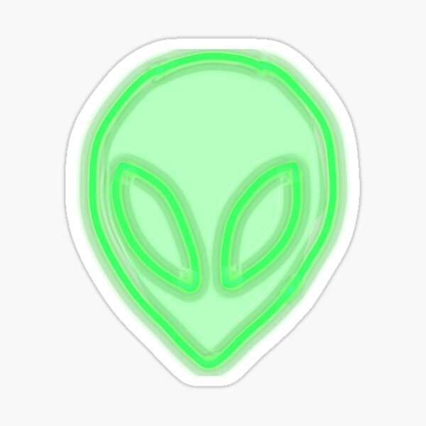 "Neon green alien sticker! ;)" Sticker for Sale by narwhalartistry ...