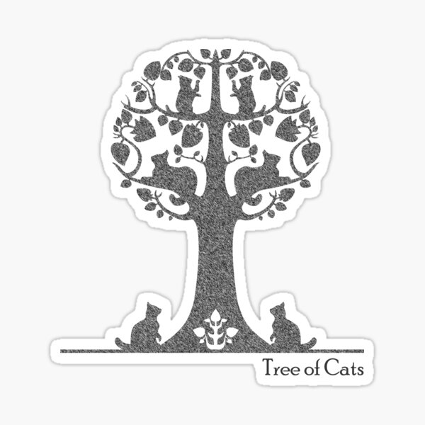 "Tree of cats" Sticker by sylik | Redbubble