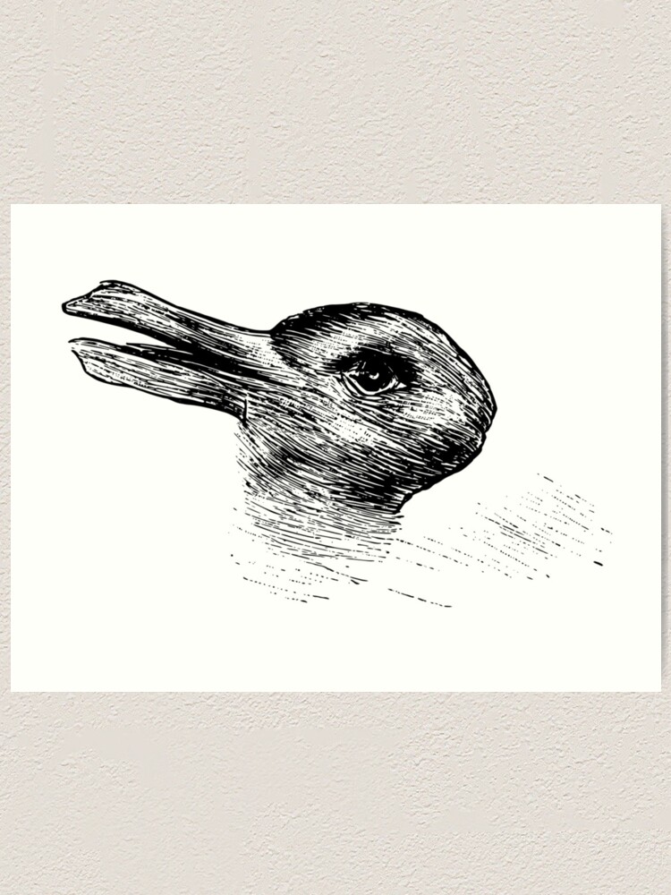"Vintage Duck Rabbit Illusion Psychology Classic" Art Print by Totally ...
