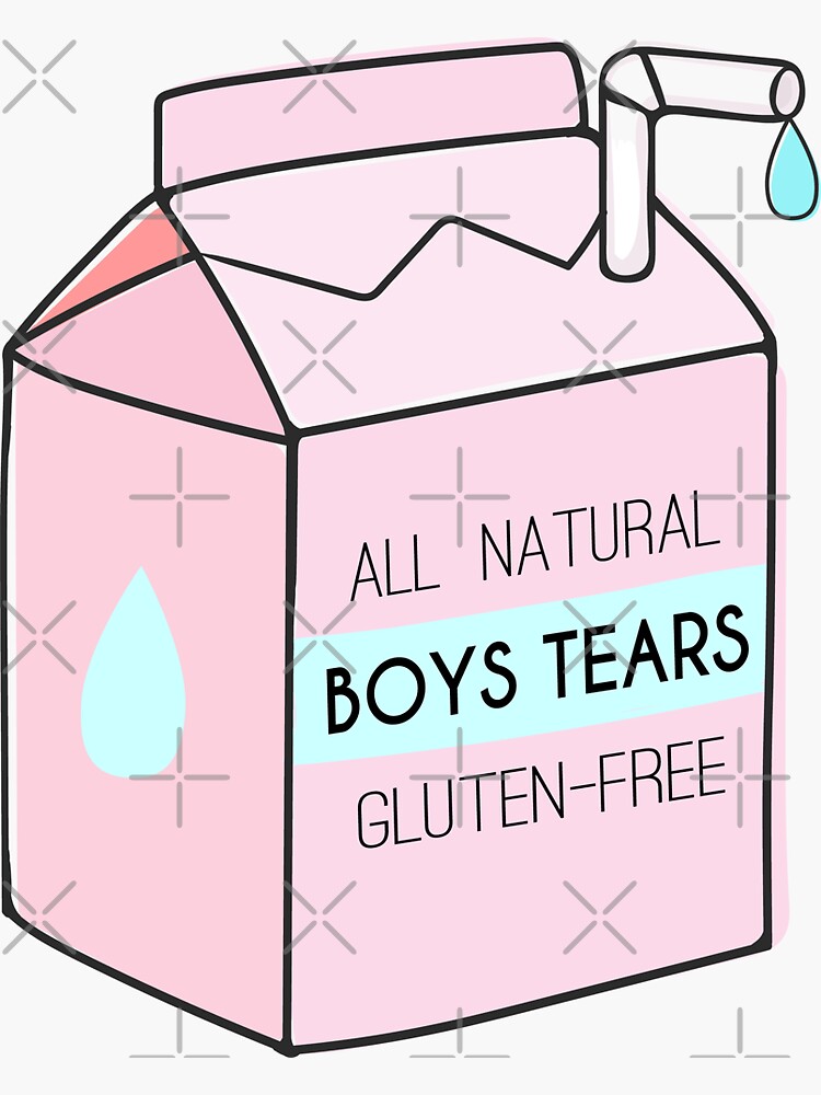 "Cute aesthetic boys tears juice milk box " Sticker for Sale by Reoryta ...